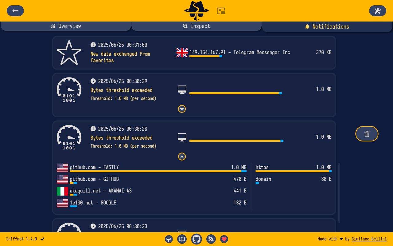 Sniffnet — Gallery